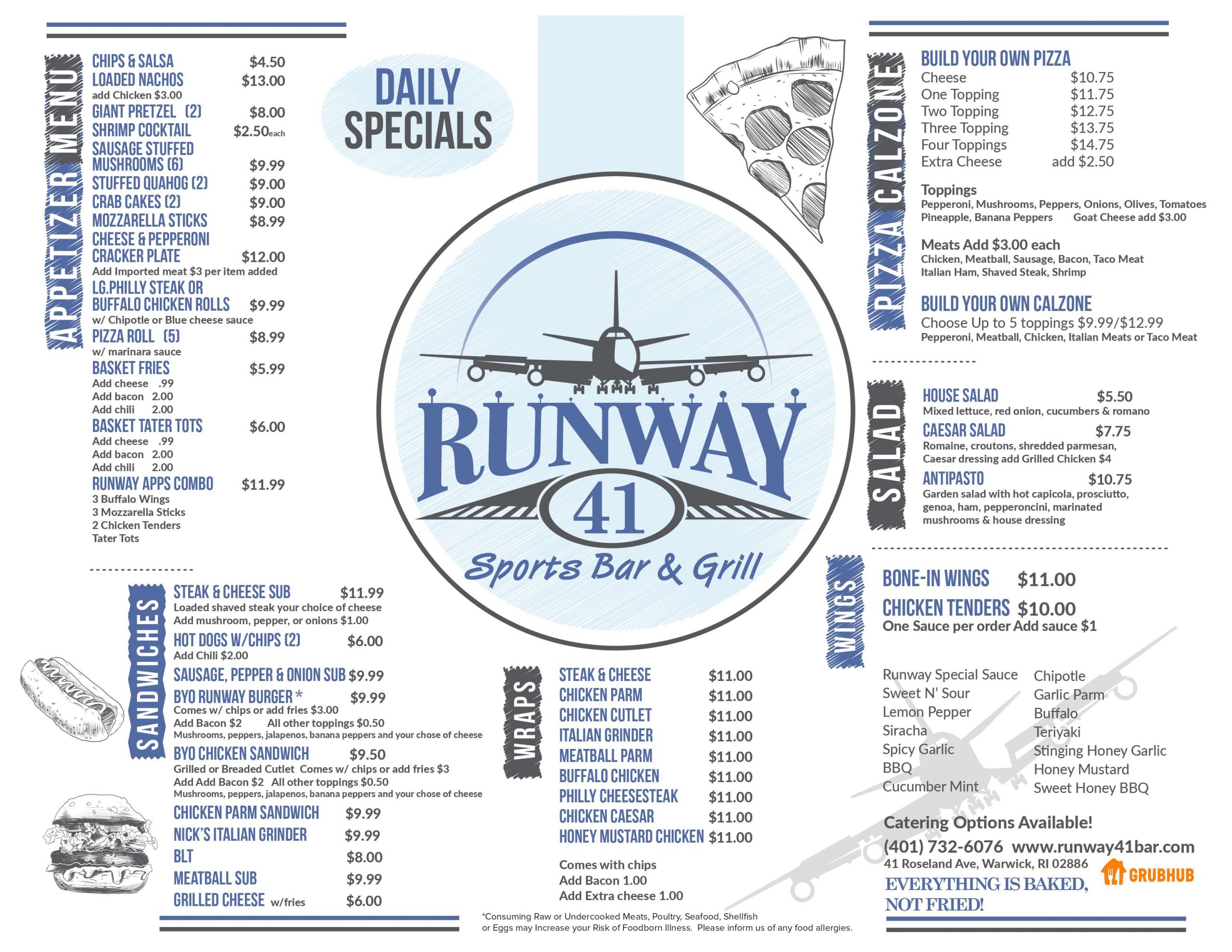 Menu – Runway 41 Sports Bar & Grill